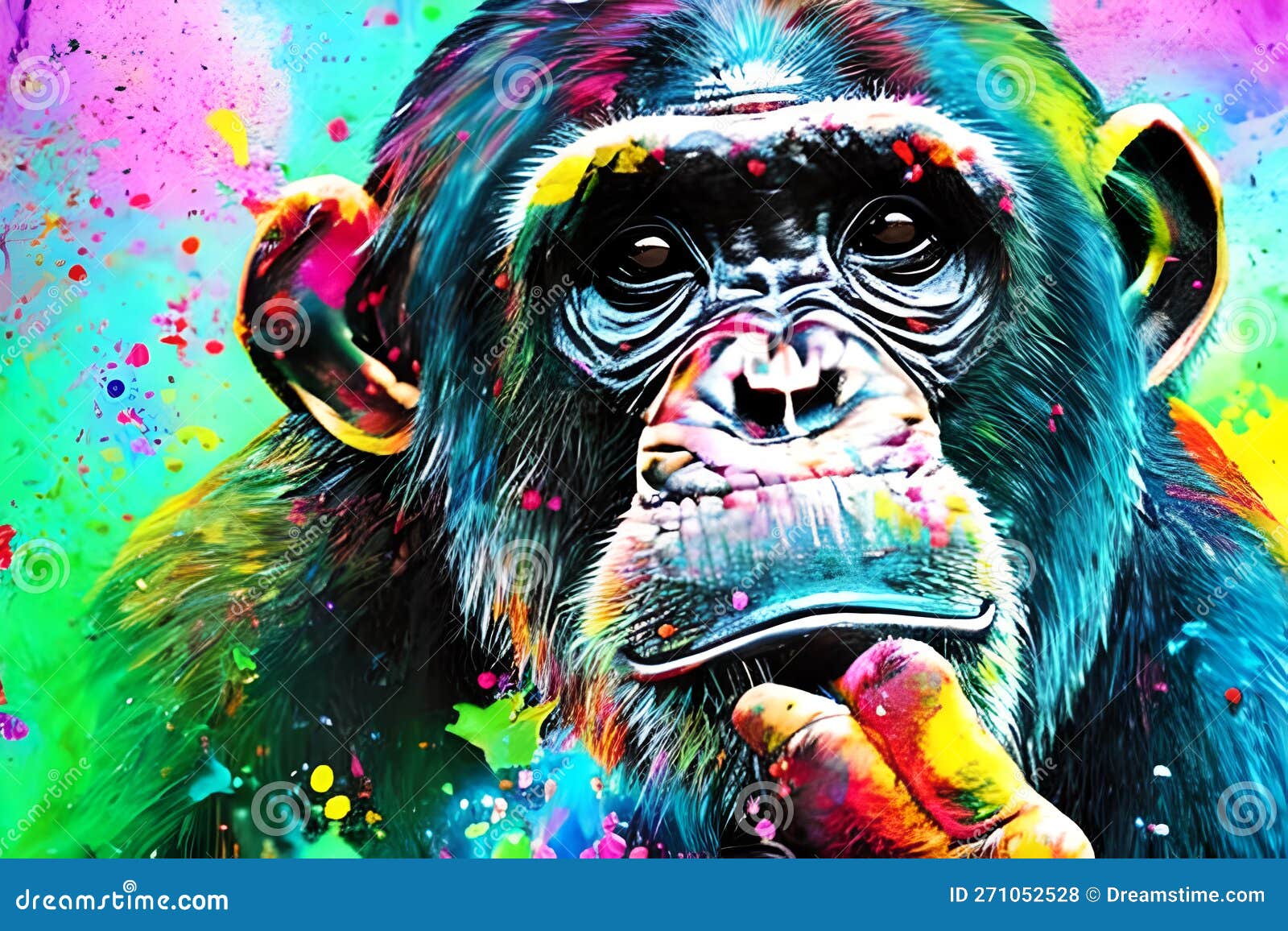 Thinking monkey stock illustration. Illustration of conceptual - 271052528