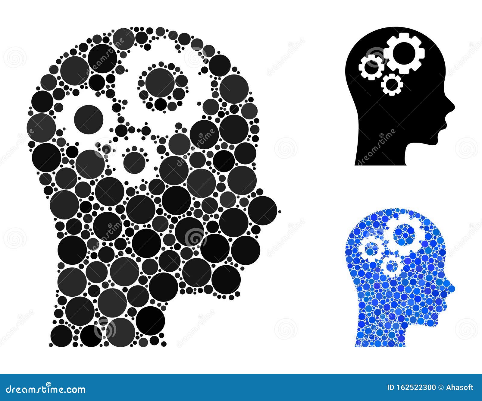 Thinking Mosaic Icon of Circles Stock Vector - Illustration of ...