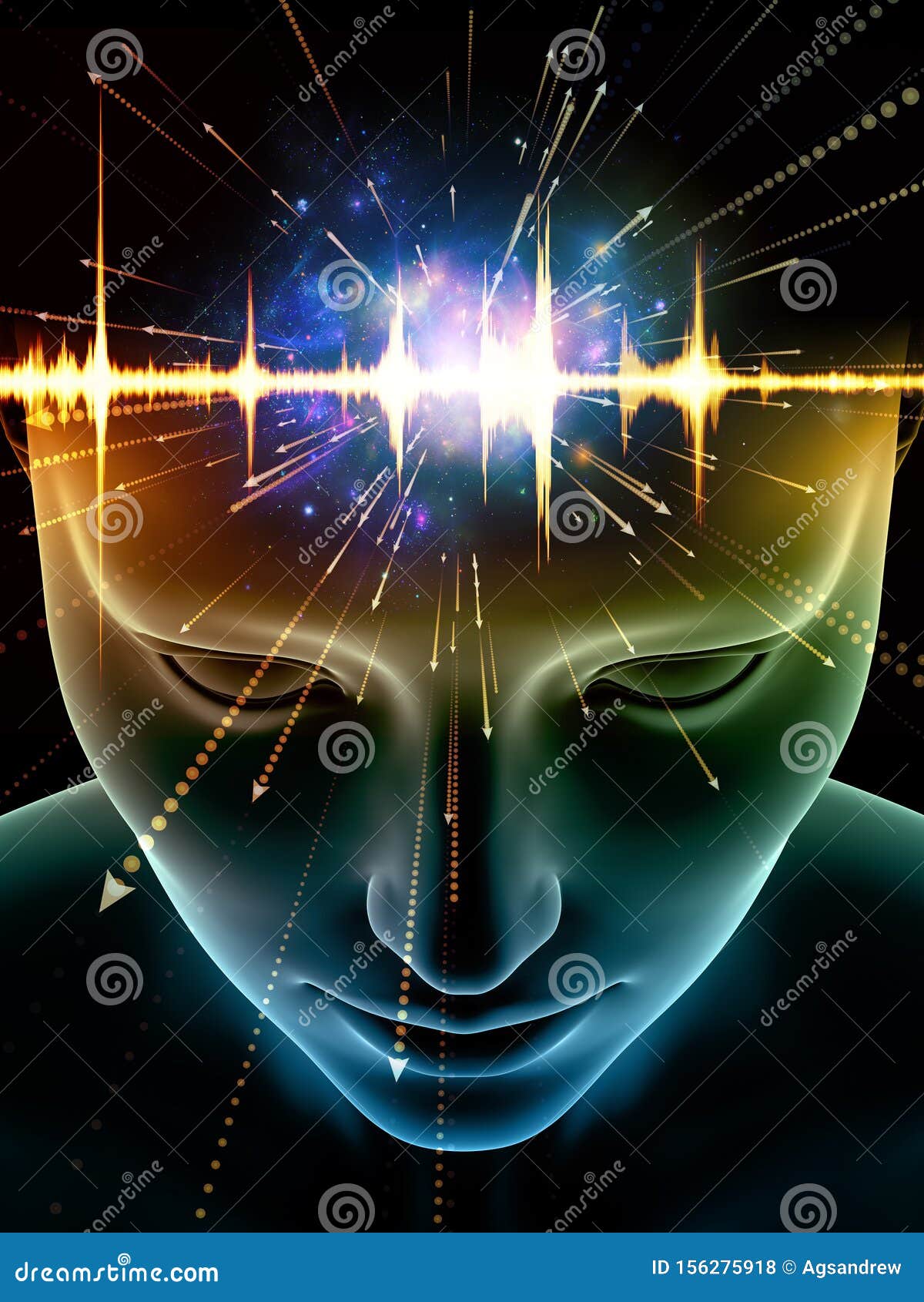 Thinking about Numbers stock illustration. Illustration of brain ...