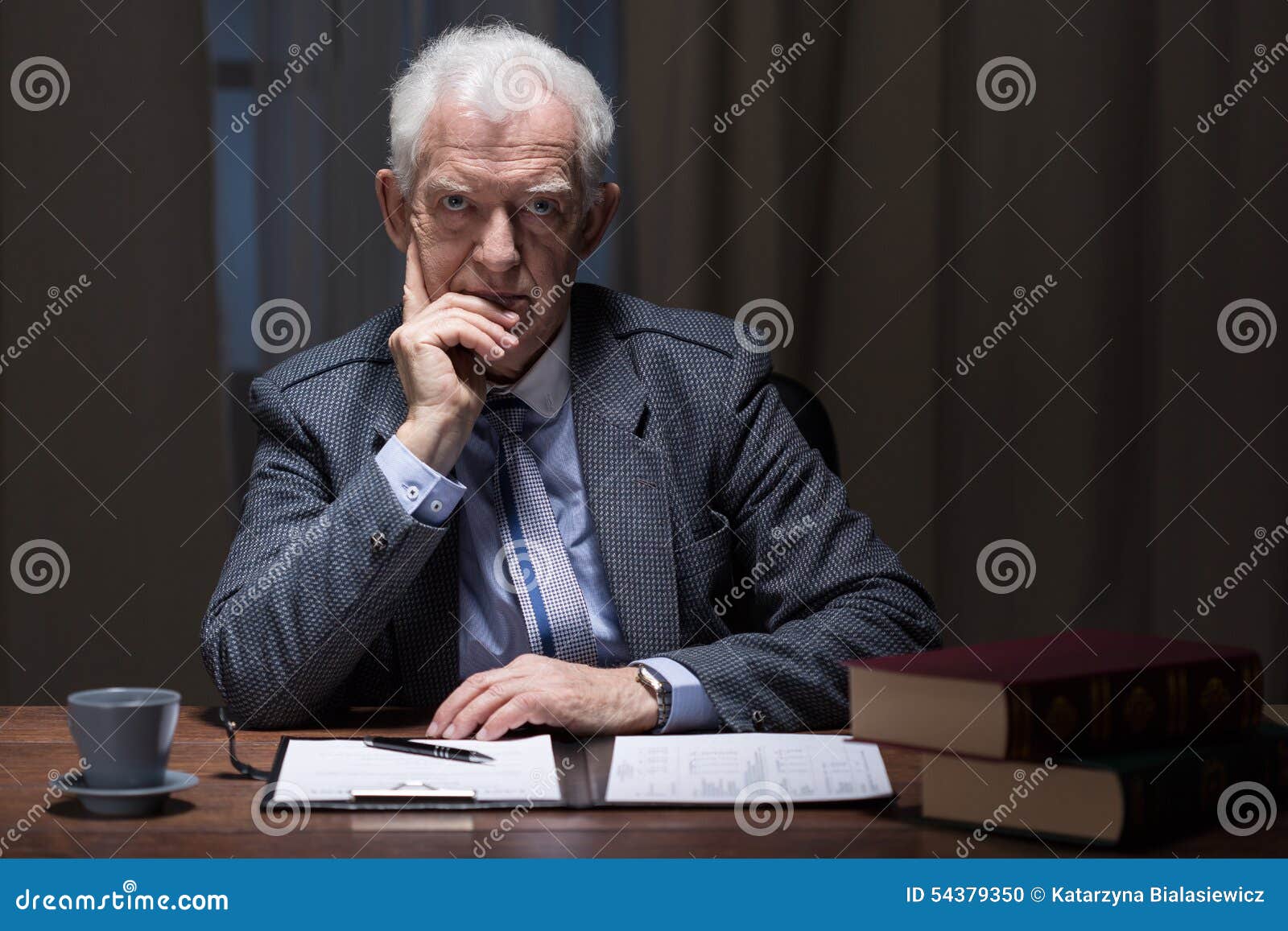Thinking older man stock photo. Image of focus, late - 54379350