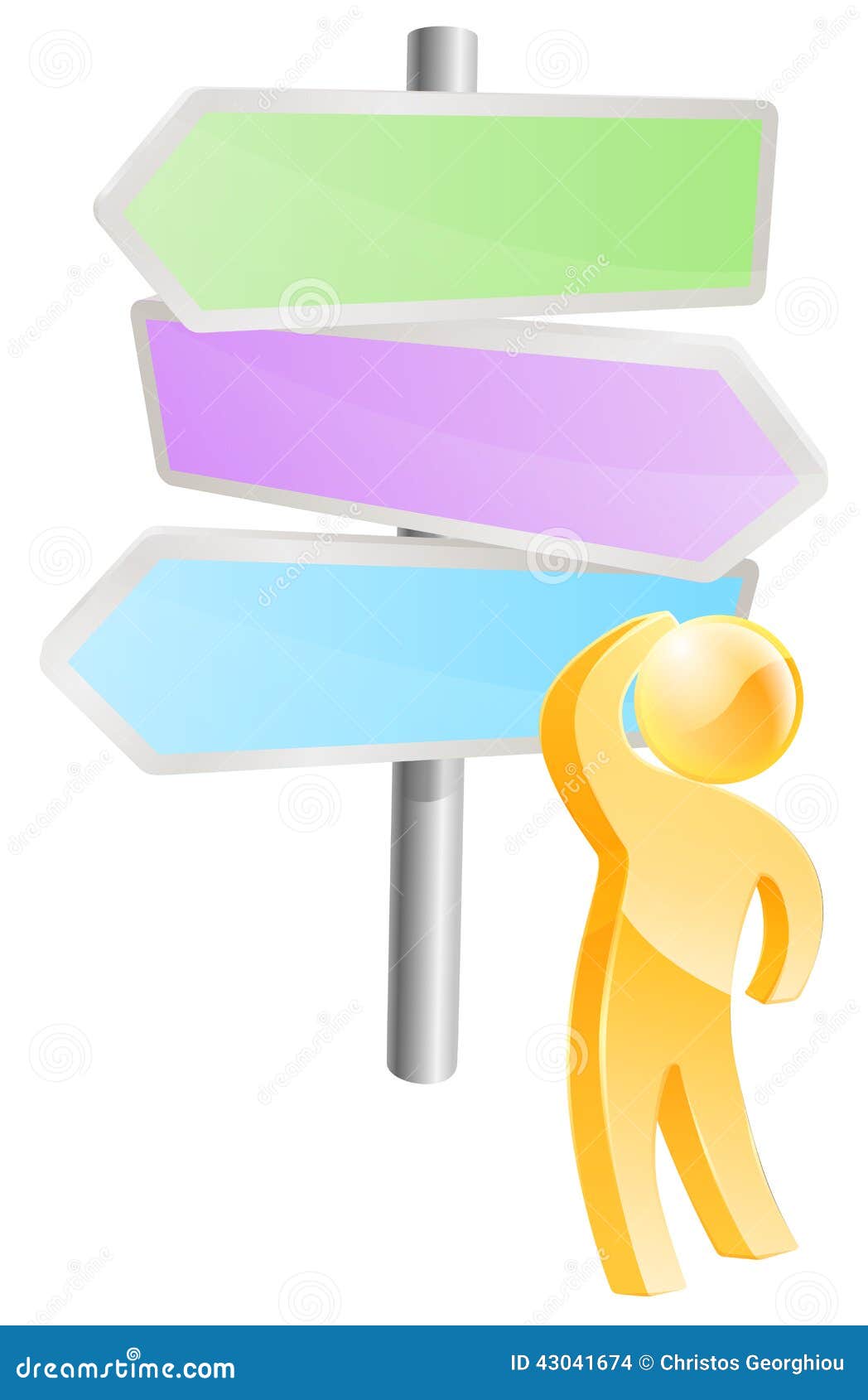 Thinking through options stock vector. Illustration of person - 43041674