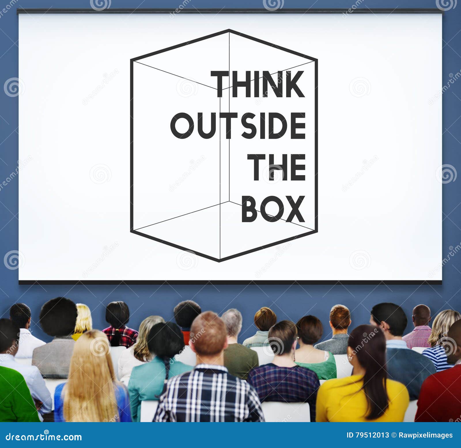 Thinking Out of the Box Concept Stock Image - Image of group, audience ...