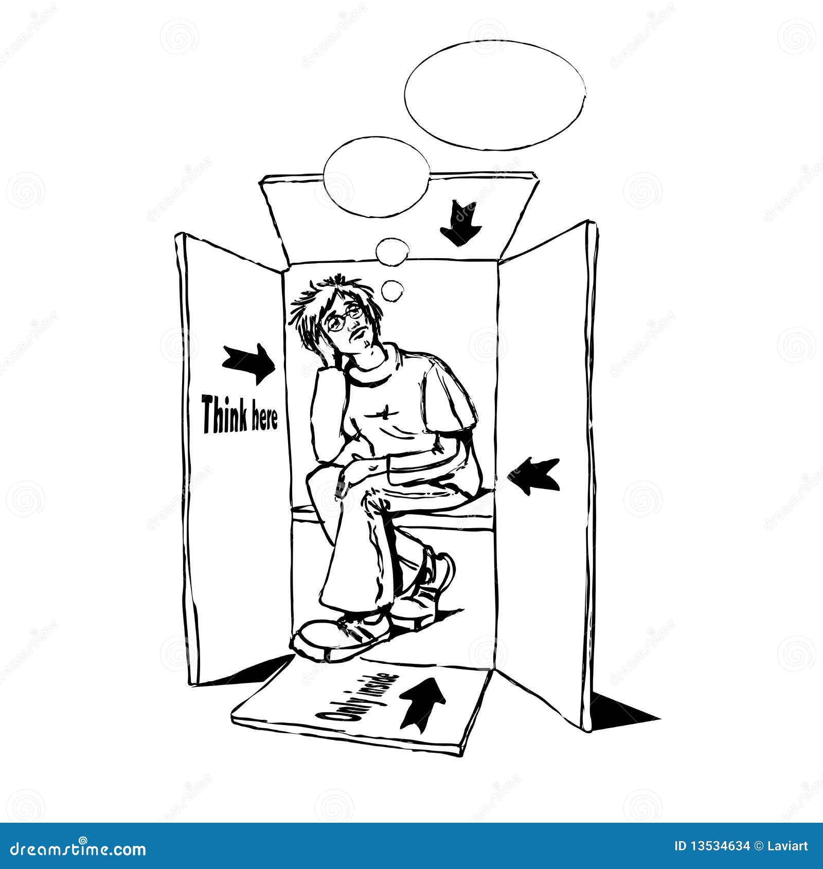 Thinking Outside of the Box Stock Illustration - Illustration of ...