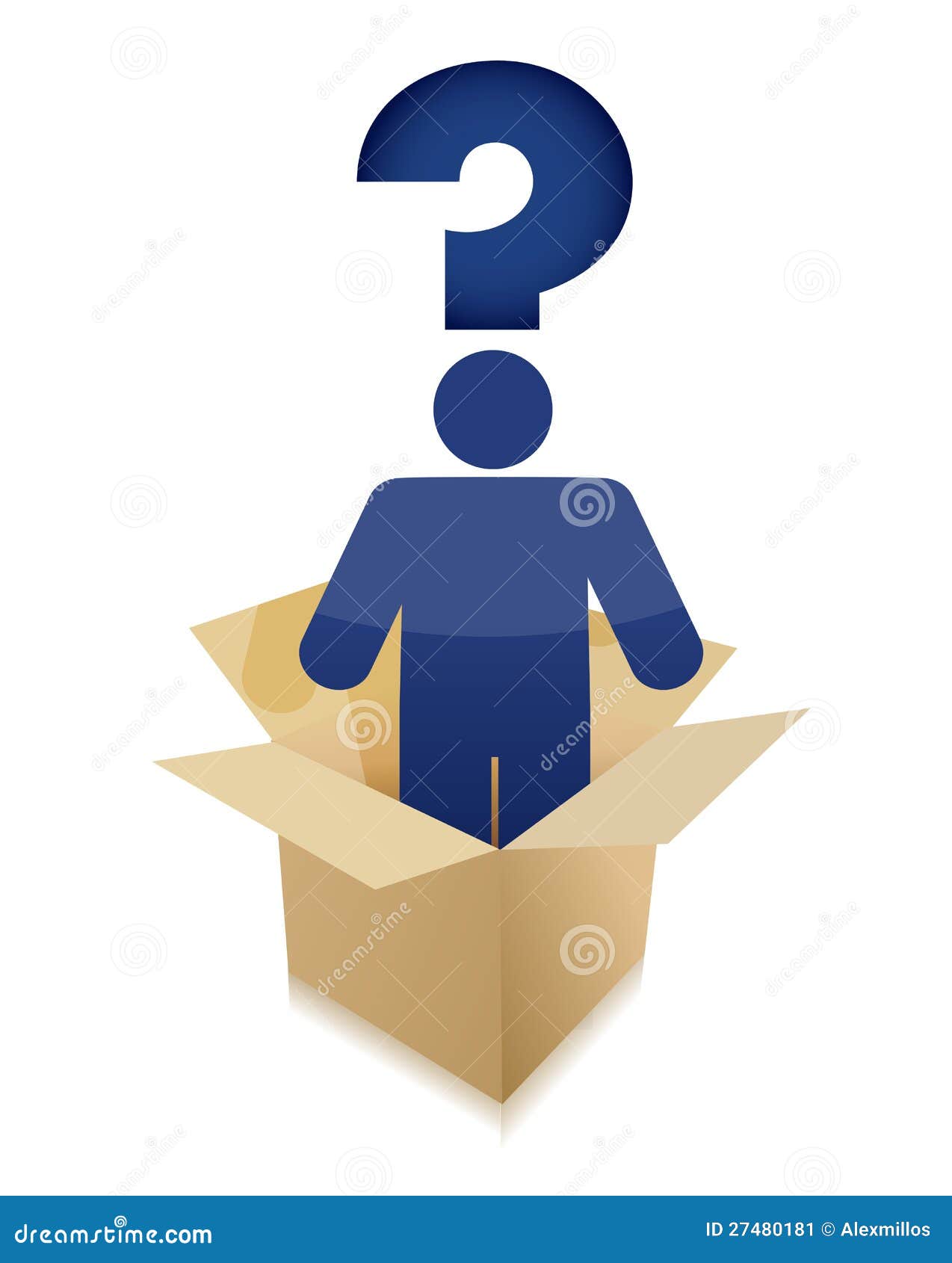 Thinking Outside the Box Concept Stock Illustration - Illustration of ...