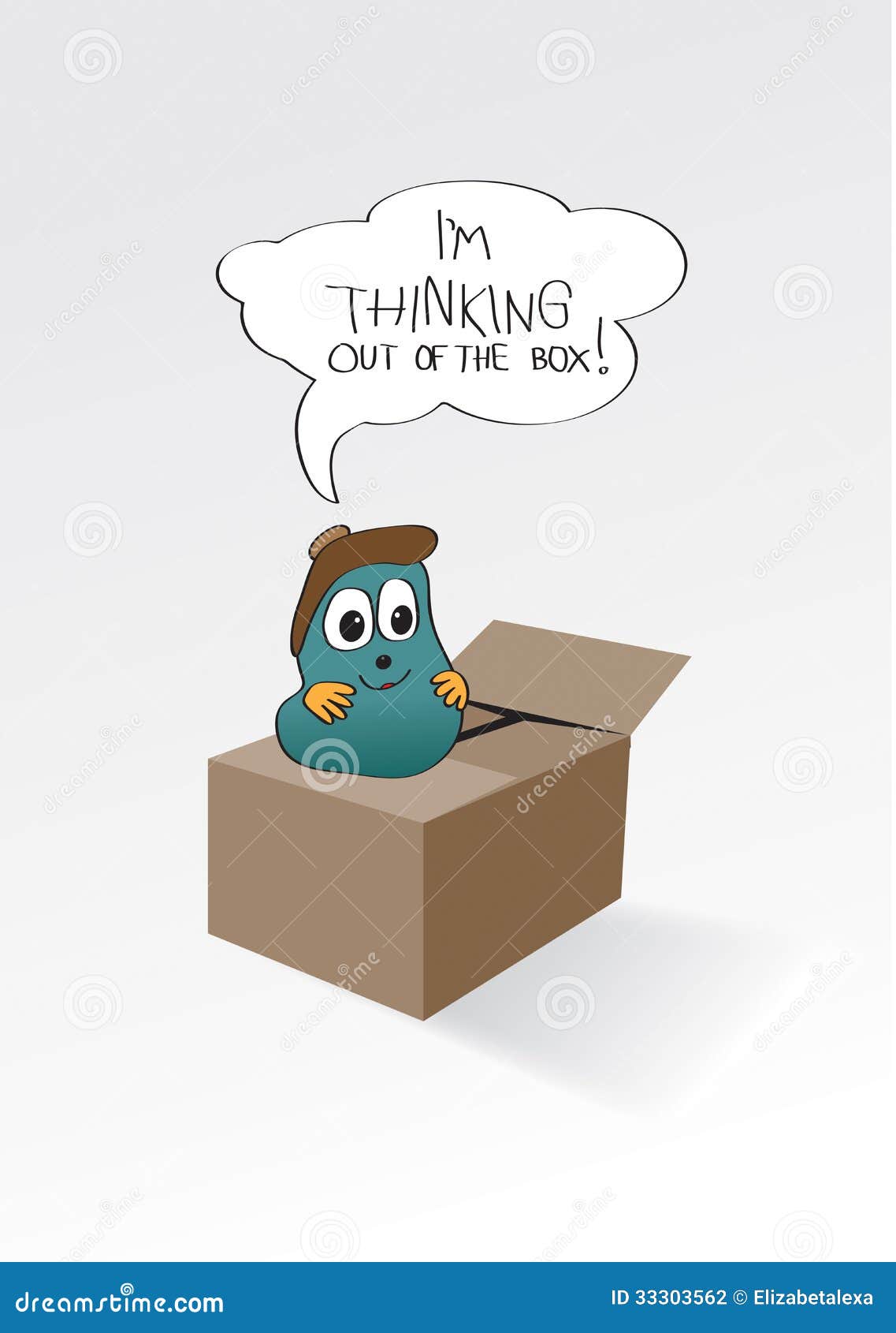 Thinking Outside The Box Cartoon Vector | CartoonDealer.com #7001301