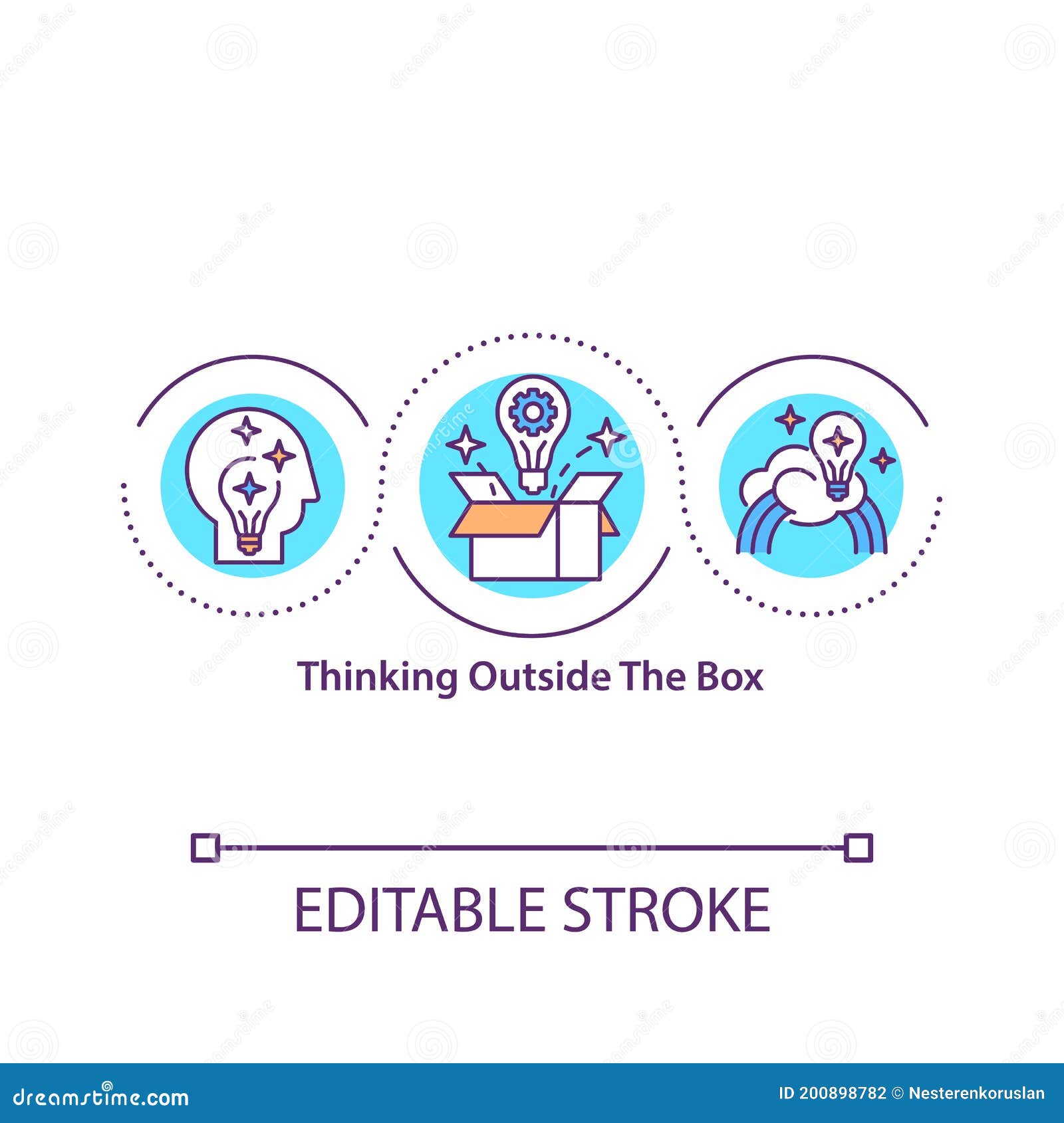 Thinking Outside the Box Concept Icon Stock Vector - Illustration of ...
