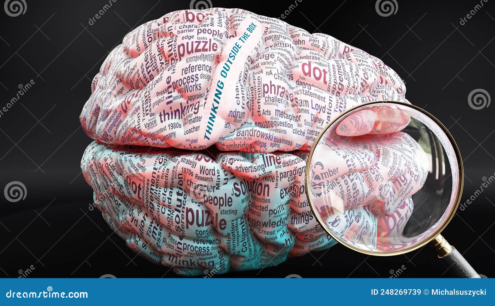 Thinking Outside the Box in Human Brain Stock Illustration ...