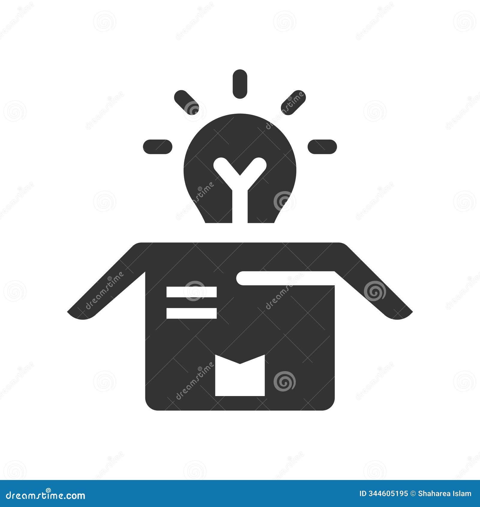 Thinking outside box icon stock illustration. Illustration of outside ...