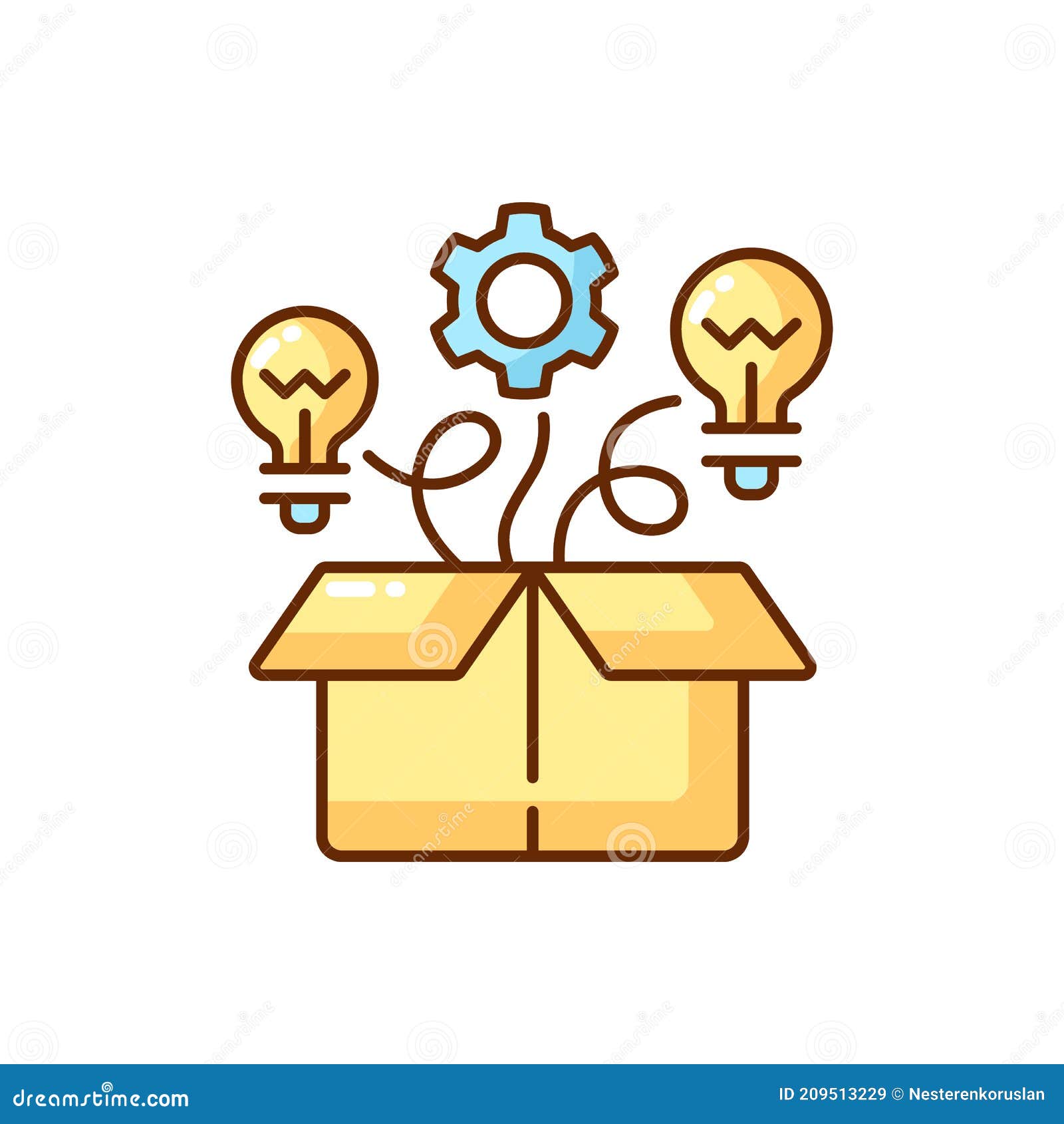Thinking Outside the Box RGB Color Icon Stock Vector - Illustration of ...