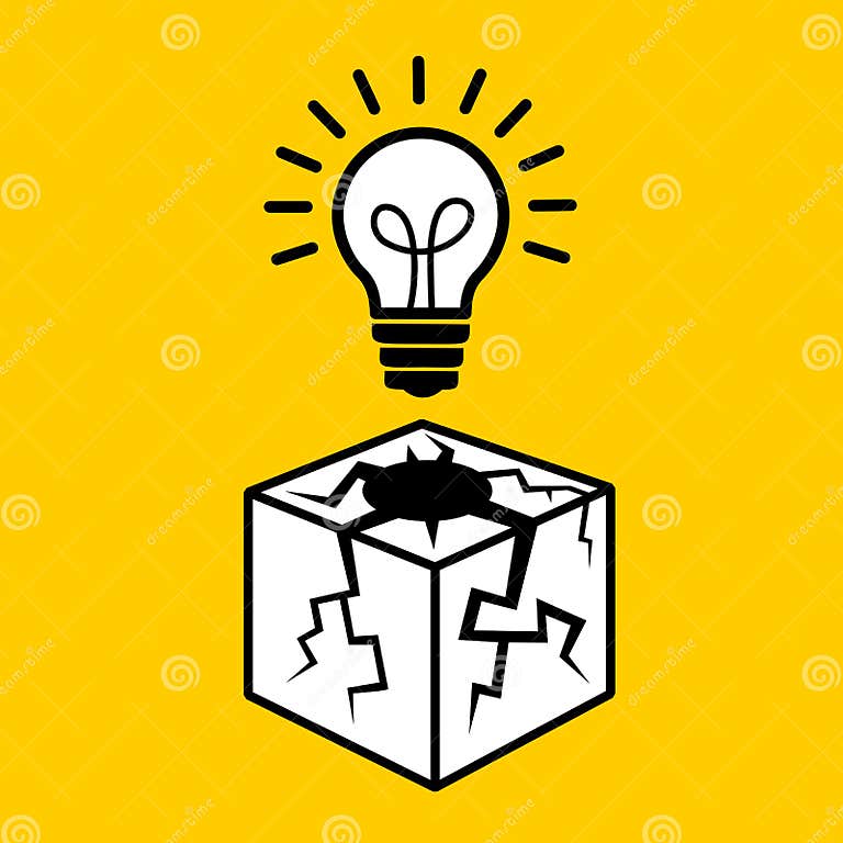 Thinking outside the box stock vector. Illustration of creative - 96205006