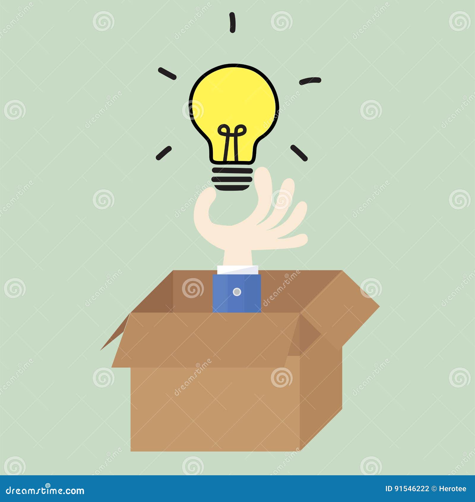 Thinking outside the box stock vector. Illustration of invention - 91546222