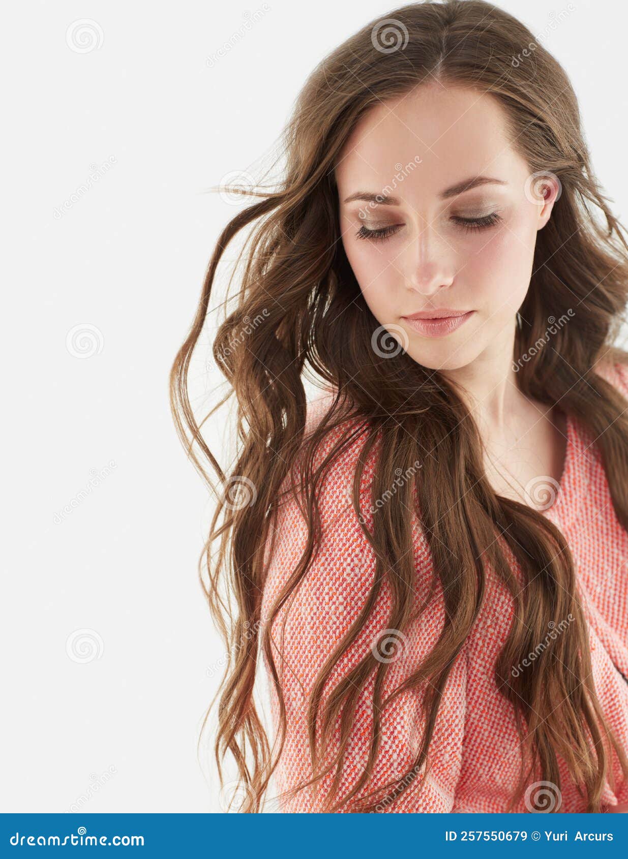 Thinking of Past Times. Studio Portrait of an Attractive Young Woman ...