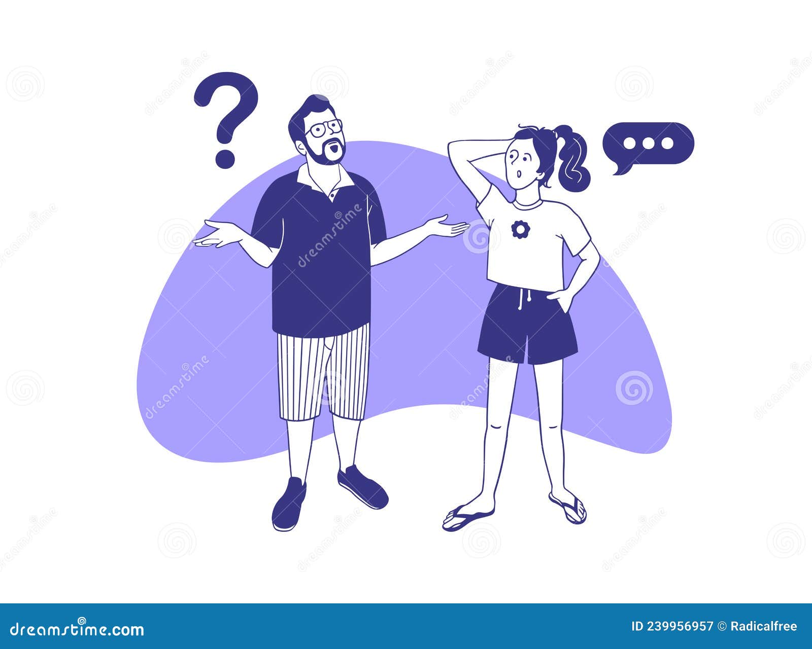 Thinking People with Question Gestures in Vector. Stock Vector ...