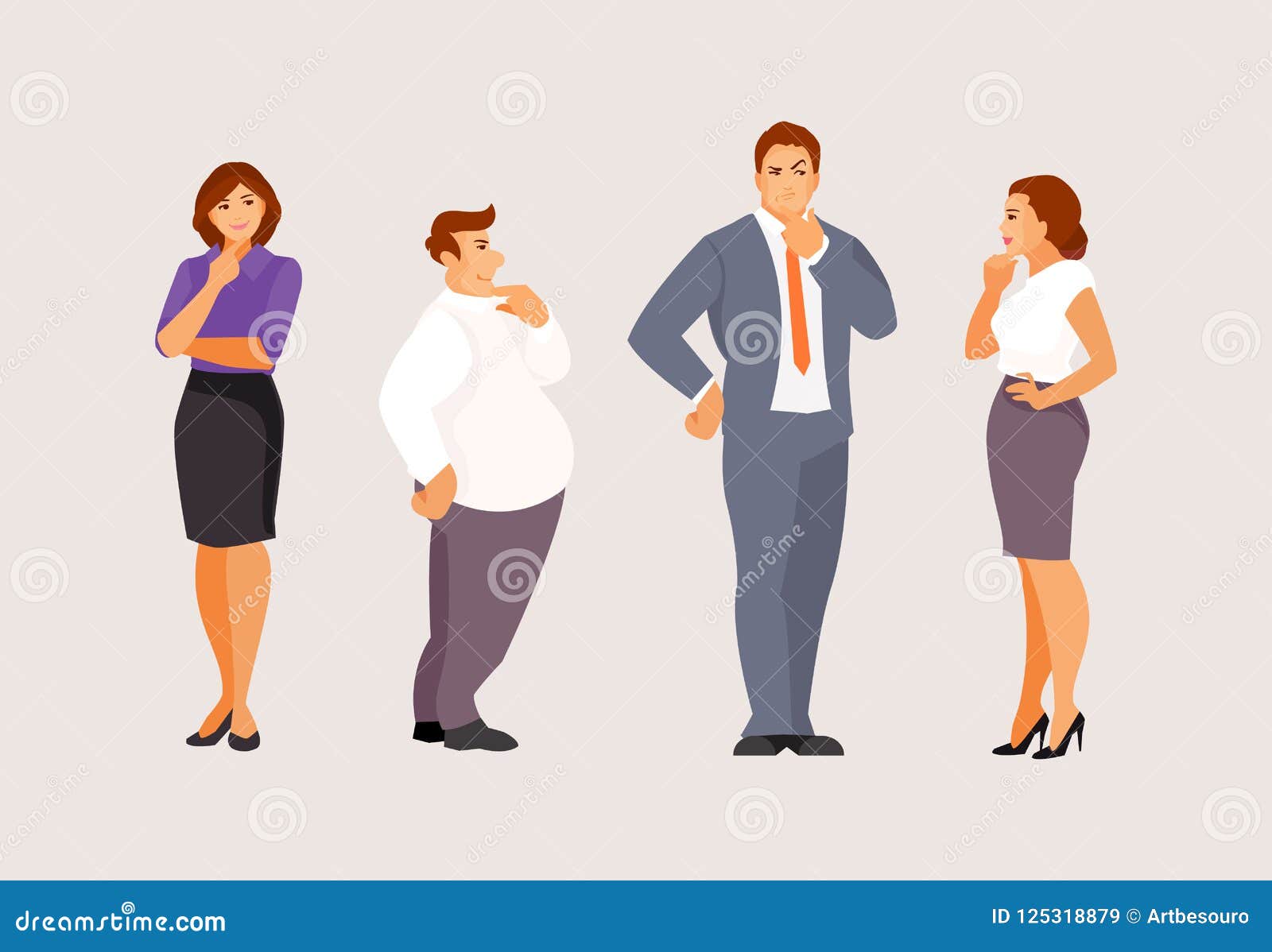 Thinking people vector stock vector. Illustration of young - 125318879