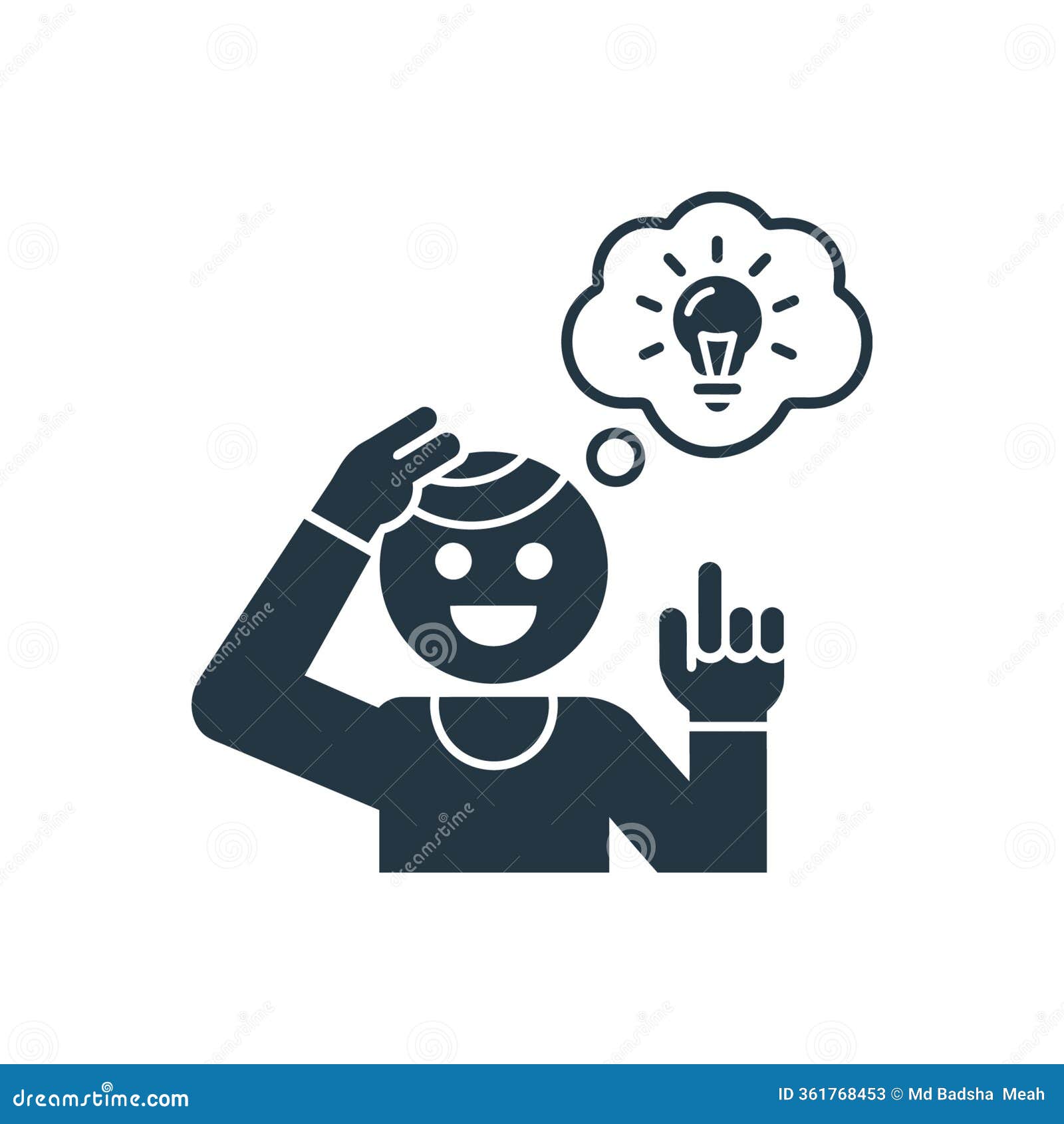 Thinking Person Icon stock vector. Illustration of creativity - 361768453
