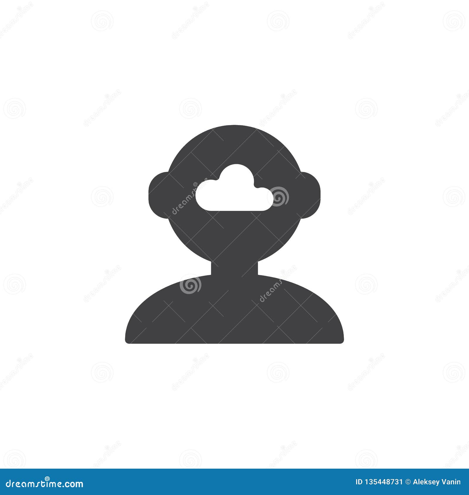 Thinking Person Vector Icon Stock Vector - Illustration of simple, flat ...