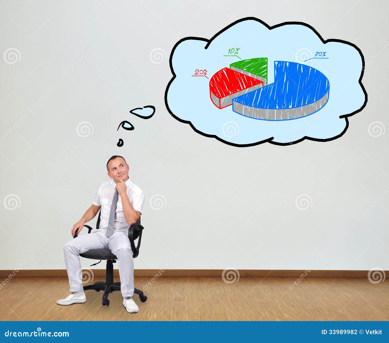 Thinking about pie chart stock photo. Image of chart - 33989982