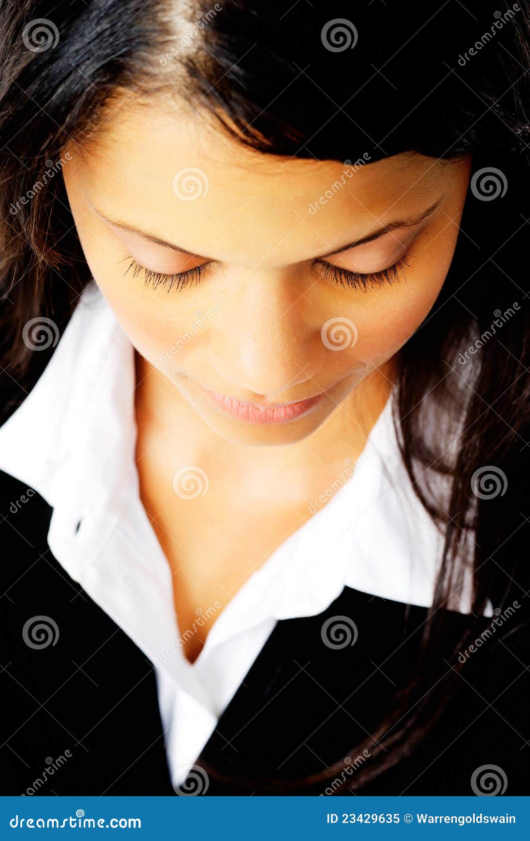 Thinking portrait stock image. Image of businesswoman - 23429635