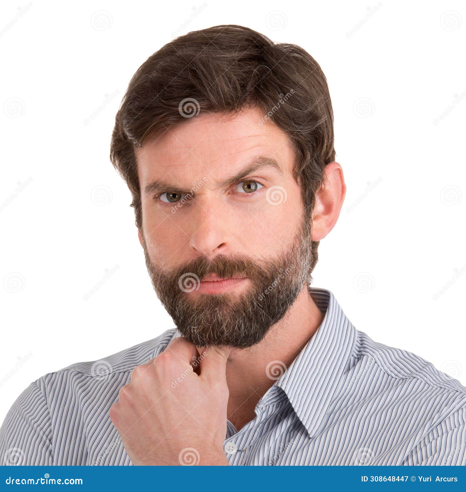 Thinking, Portrait and Business Man in Studio with Solution, Problem ...