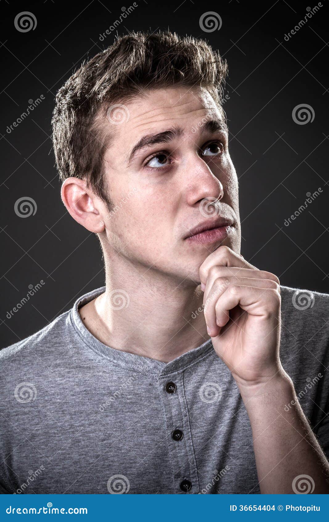 Thinking stock photo. Image of profile, beautiful, casual - 36654404