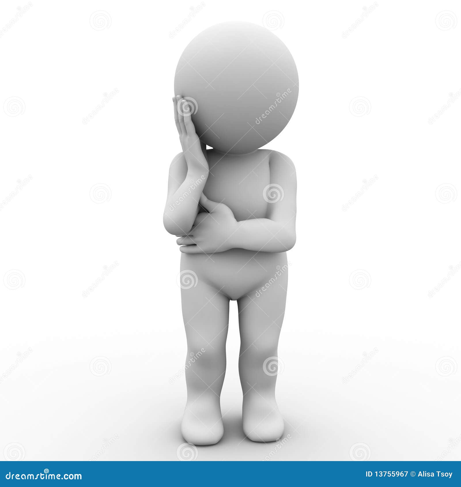 Thinking pose stock illustration. Illustration of isolated - 13755967