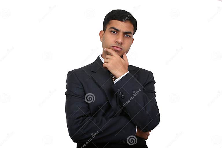 Thinking pose (2) stock image. Image of shirt, ethnic - 2020511