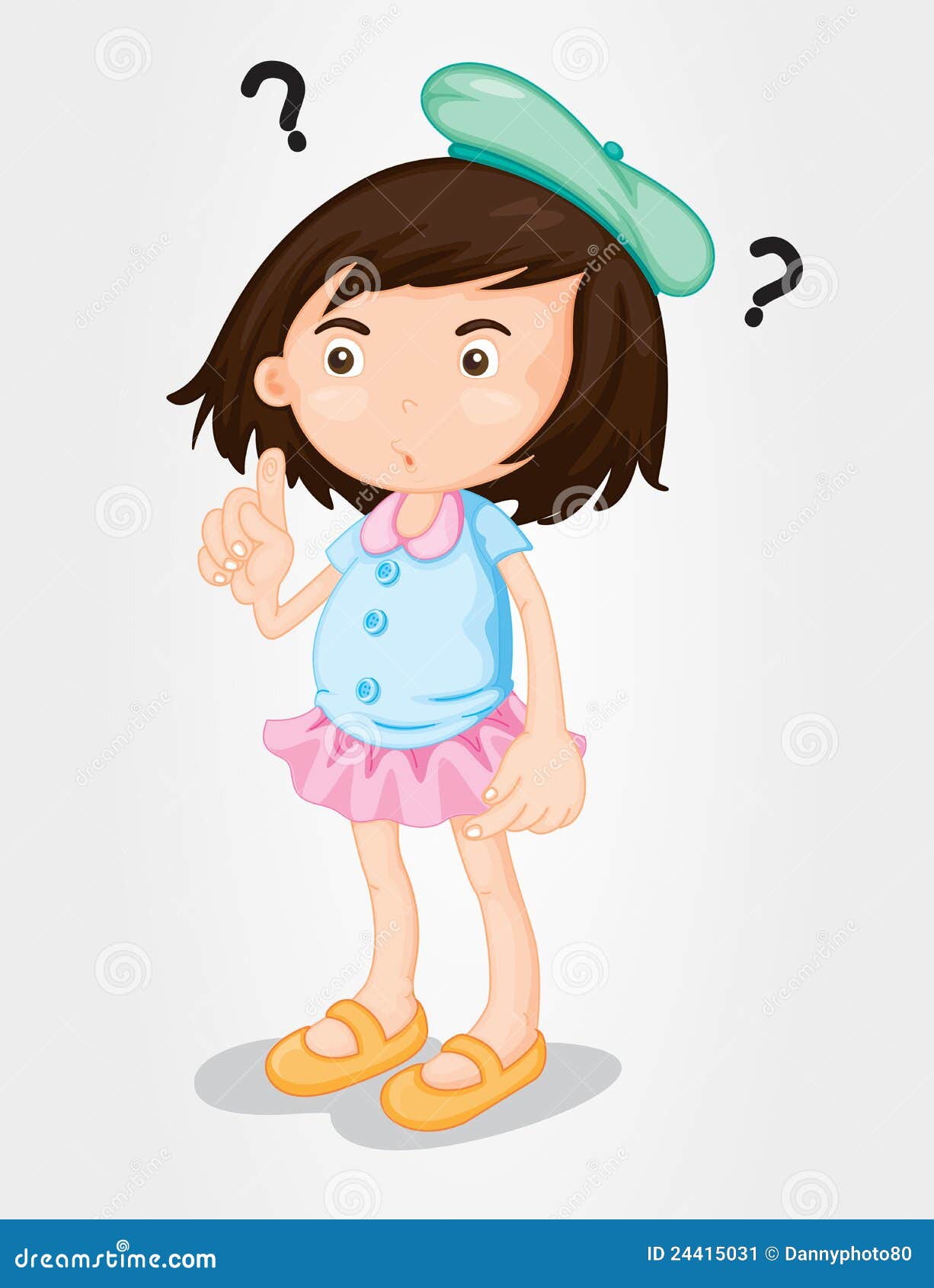 Thinking pose stock vector. Illustration of growing, isolated - 24415031