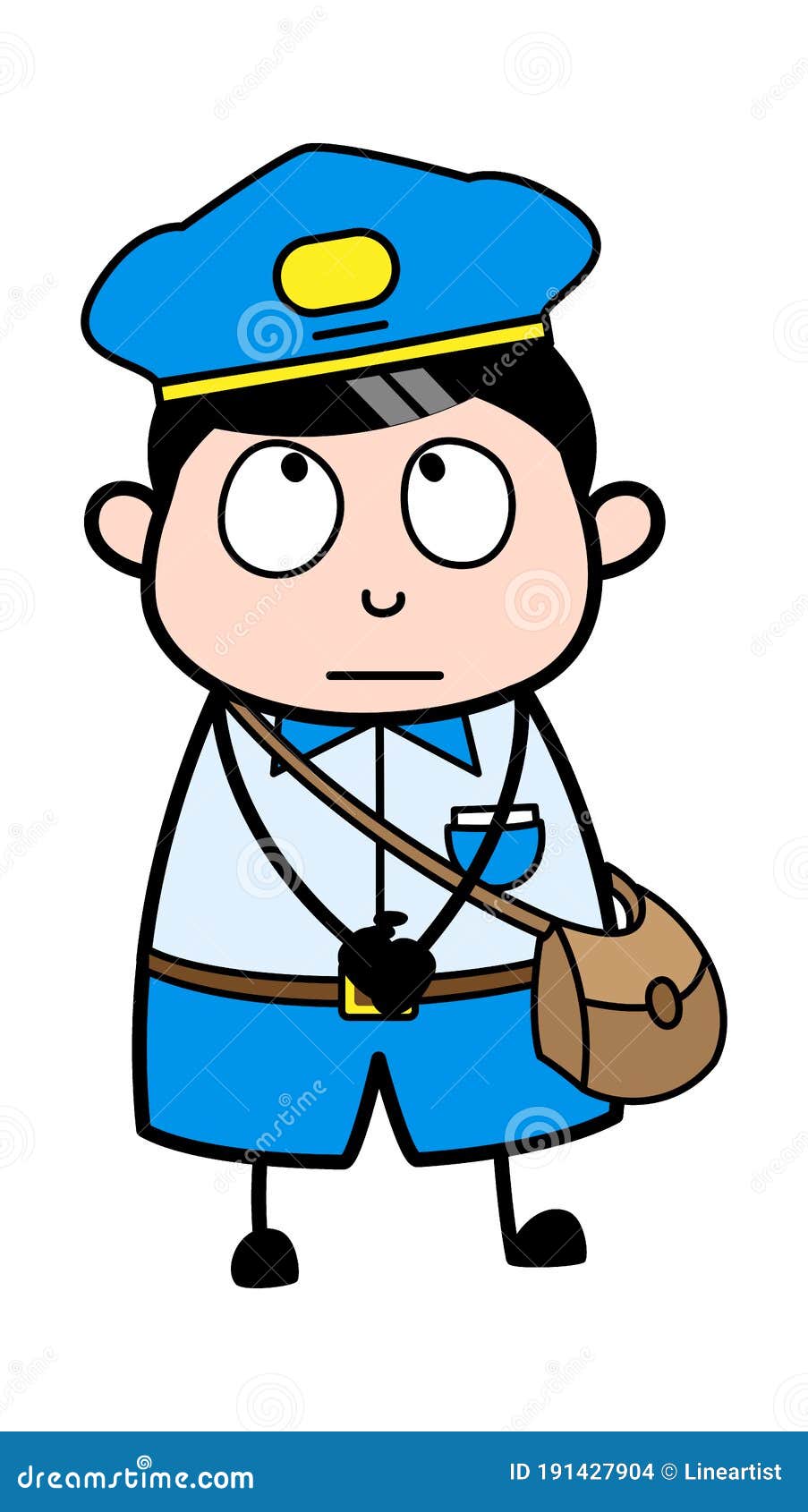 Thinking Postal Worker Cartoon Stock Illustration - Illustration of ...