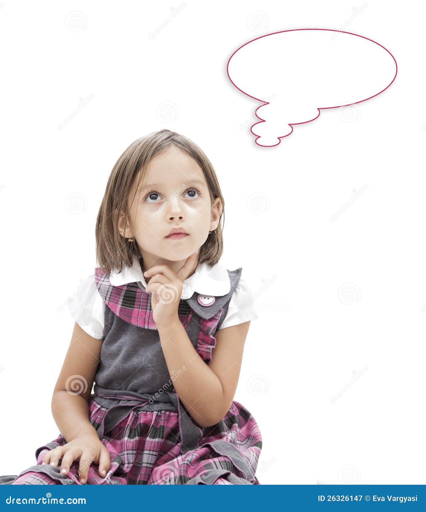 Thinking preschool girl stock image. Image of pretty - 26326147