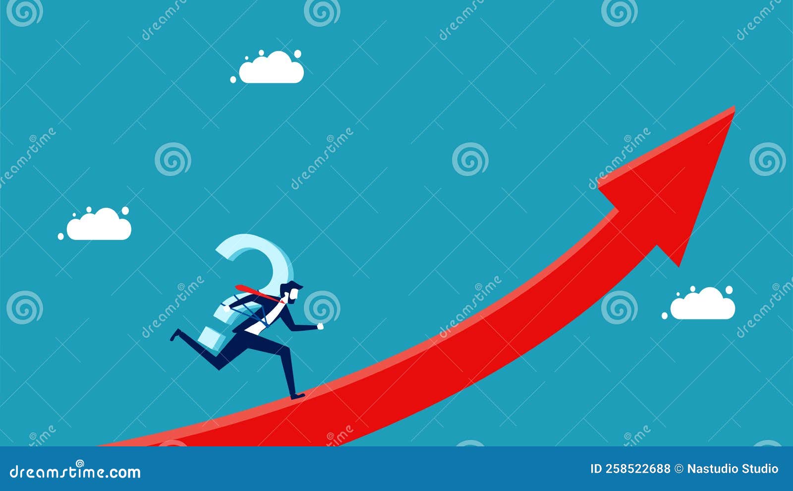 Thinking and Problem Solving. Businessman with a Question Mark Running ...