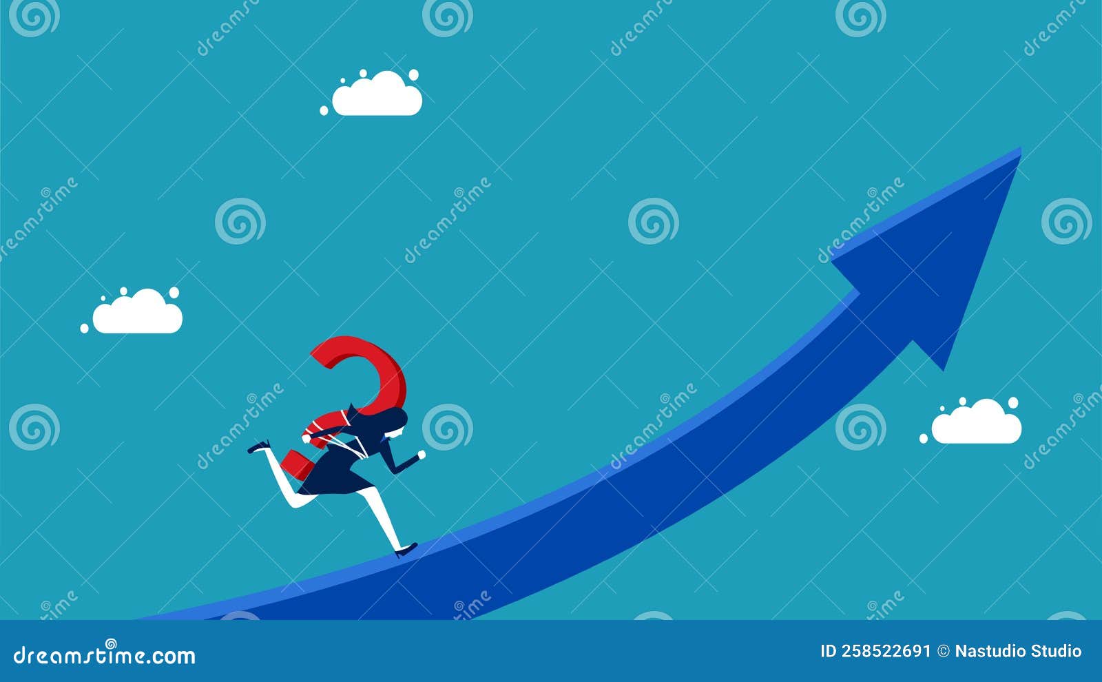 Thinking and Problem Solving. Businesswoman with a Question Mark ...