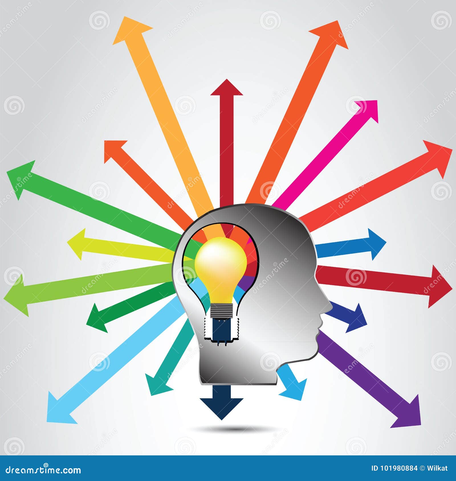 Thinking Process, Brainstorming,brain Creating - Vector Stock Vector ...