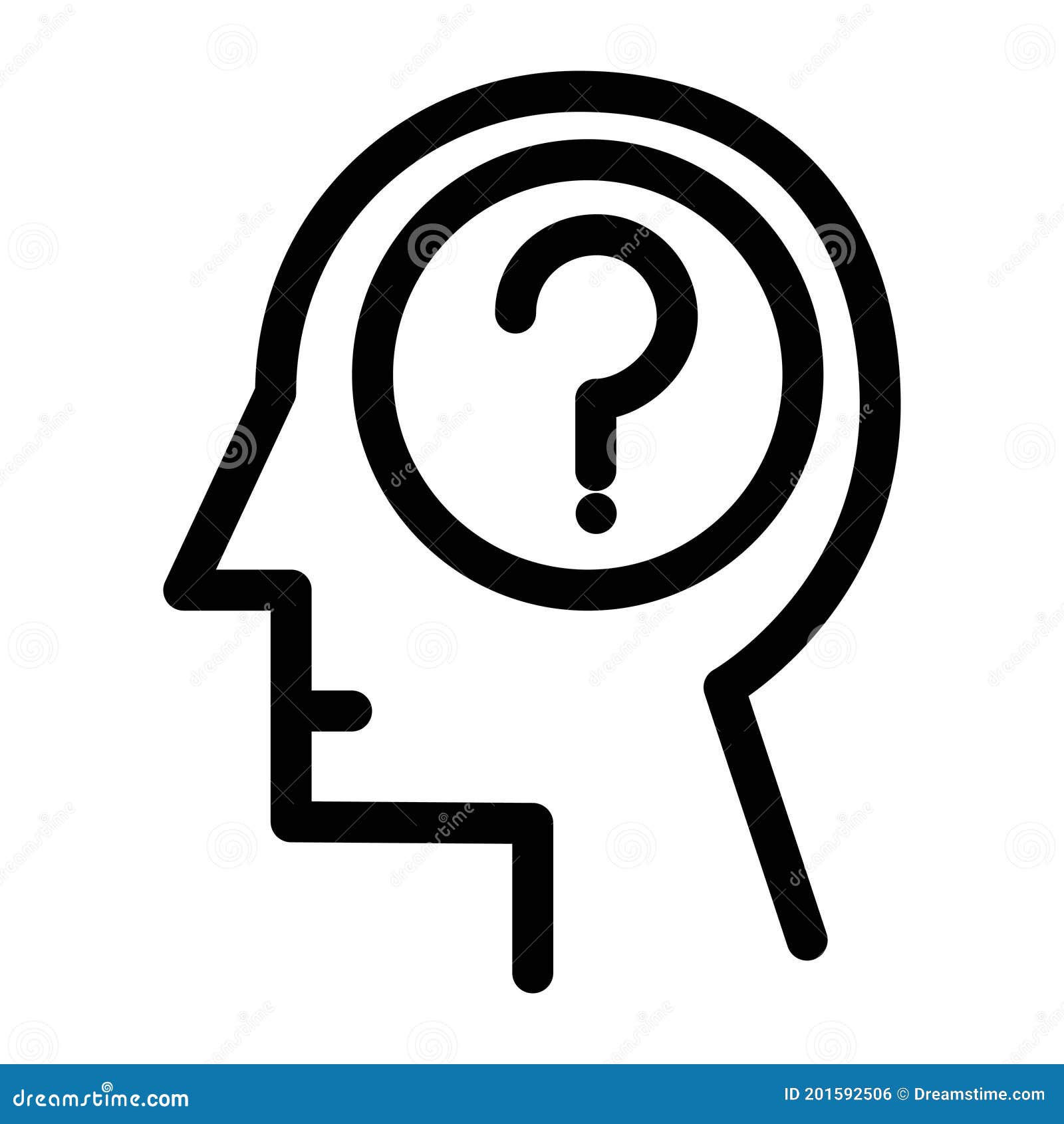 Thinking Process, Brainstorming and Generates New Ideas. Question Mark ...