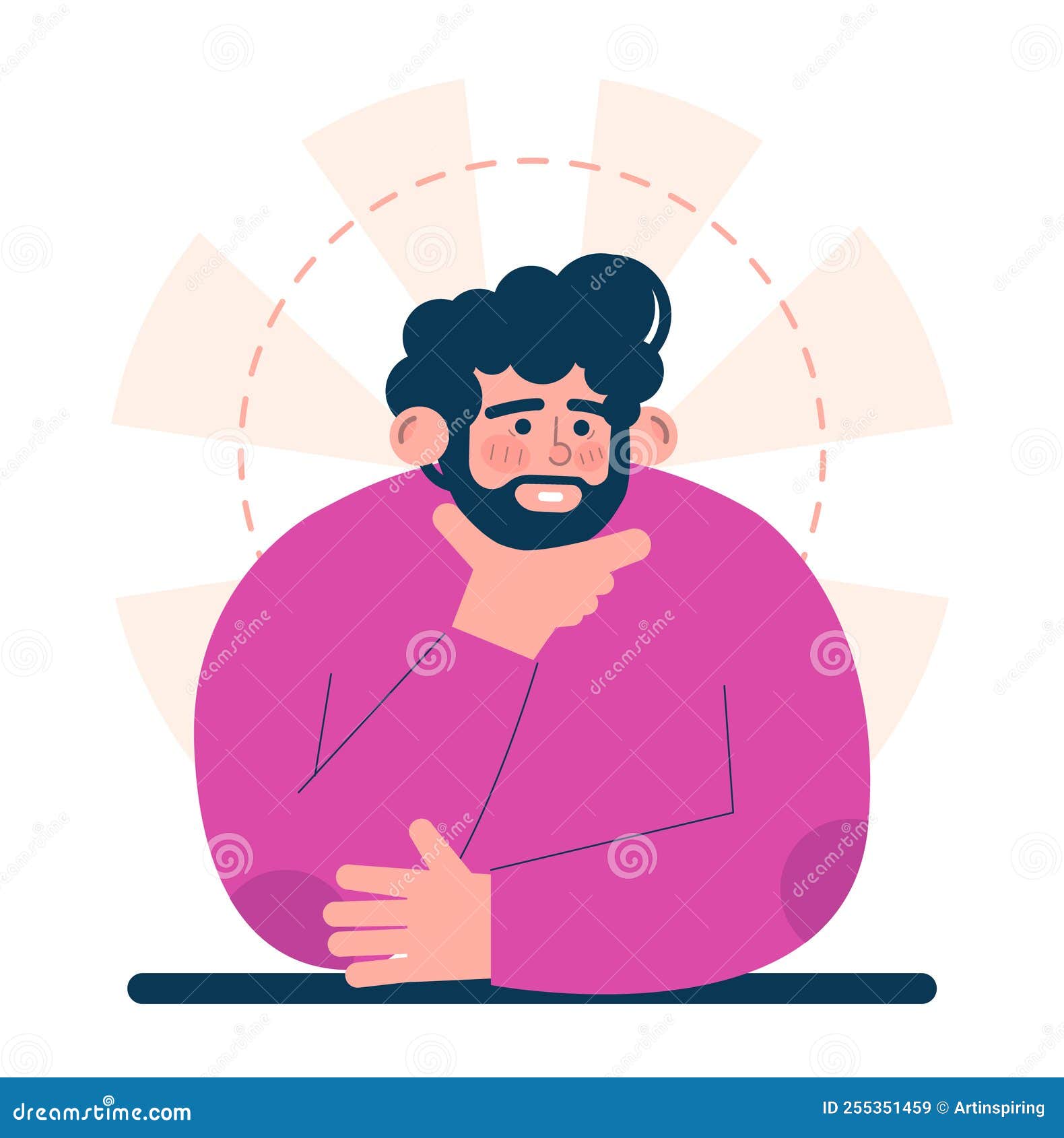 Thinking Process. Character Full of Thoughts Searching for an Answer ...