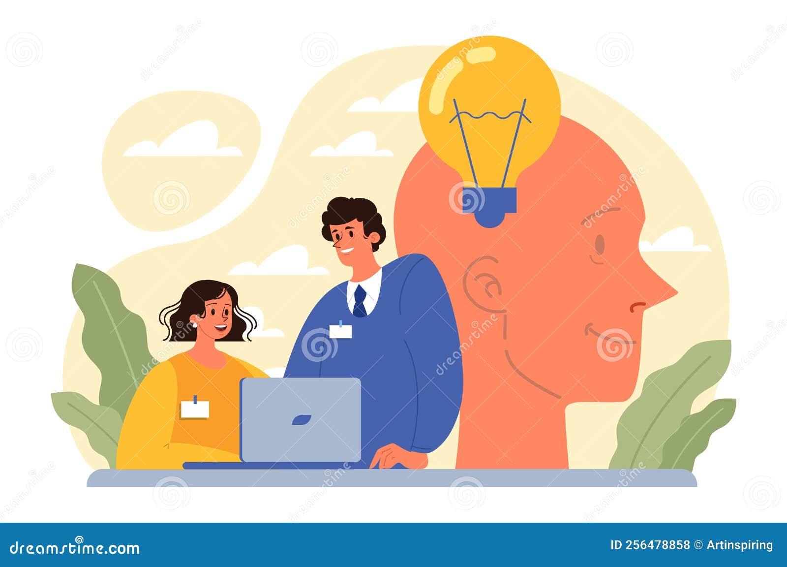 Thinking Process. Character Full of Thoughts Searching for an Answer ...