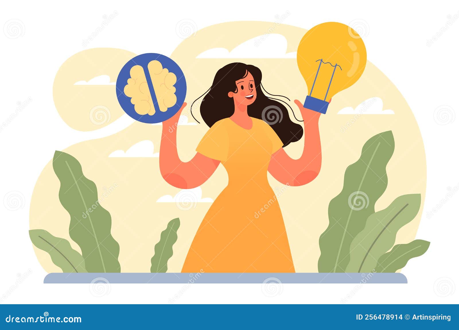 Thinking Process. Character Full of Thoughts Searching for an Answer ...