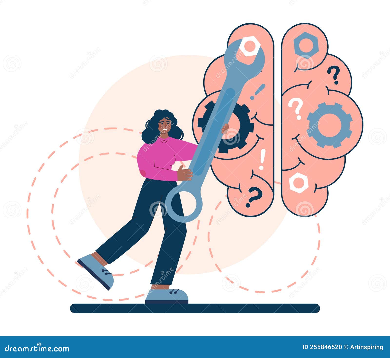 Thinking Process. Character Full of Thoughts Searching for an Answer ...