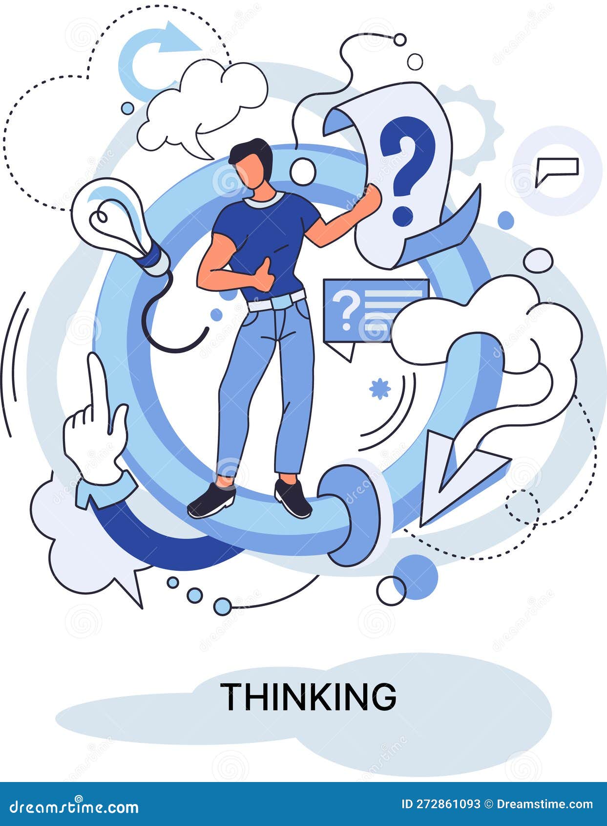 Problem Solving Concept, Man Wondering or Thinking, Planning or ...