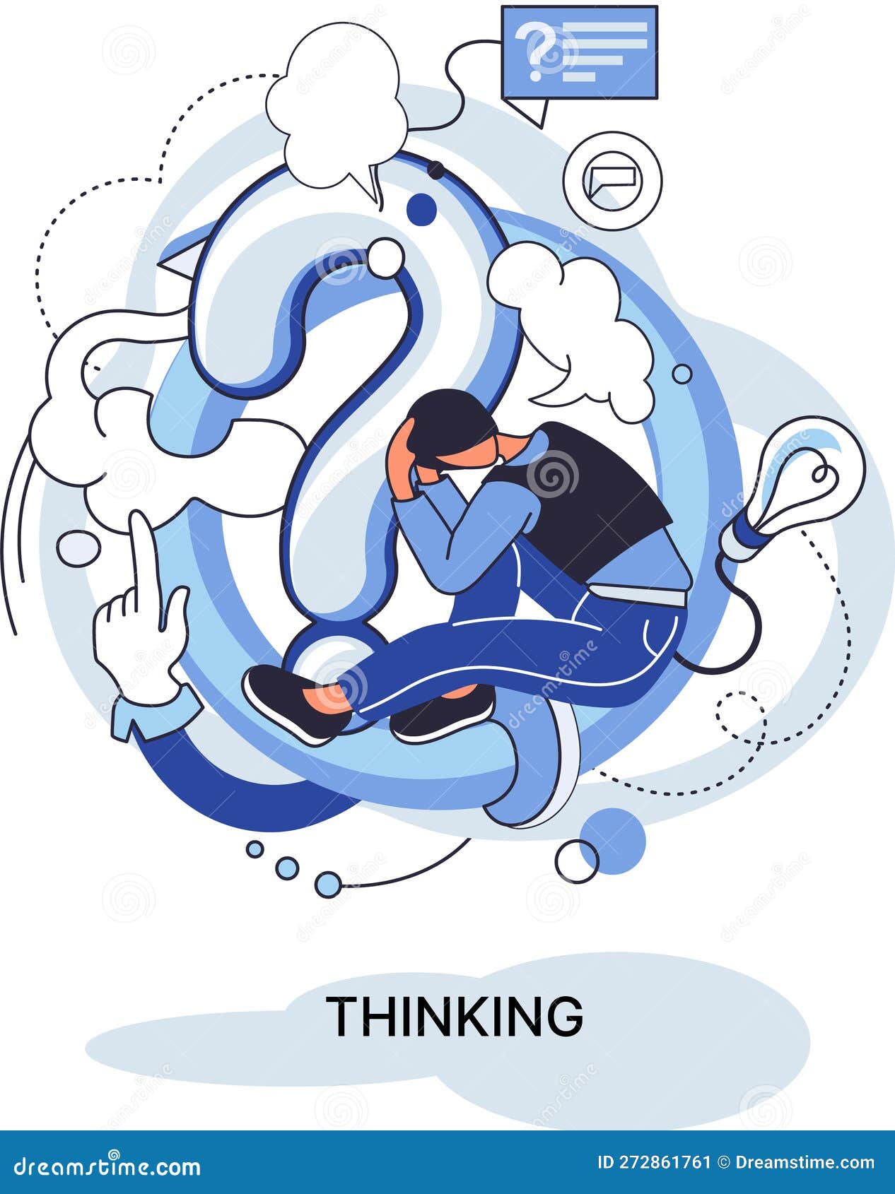 Problem Solving Concept, Man Wondering or Thinking, Planning or ...