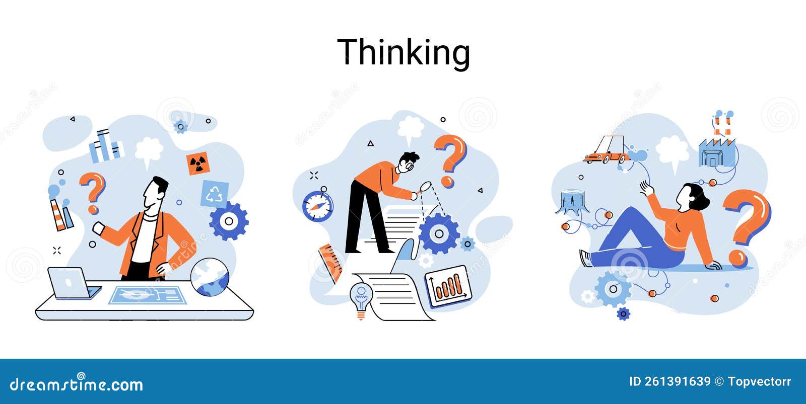 Problem Solving Concept, Man Wondering or Thinking, Planning or ...