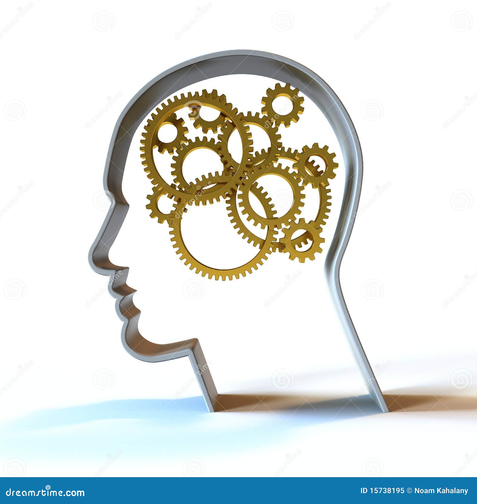 The Thinking Process - Gold Stock Illustration - Illustration of brain ...