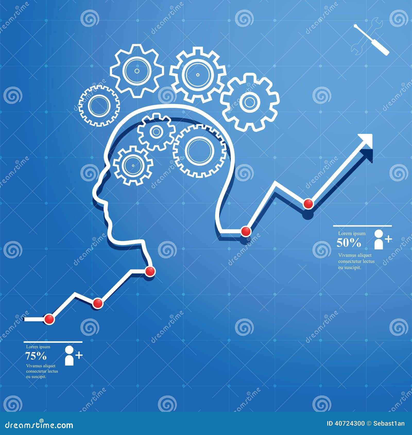 Thinking Process stock vector. Illustration of information - 40724300