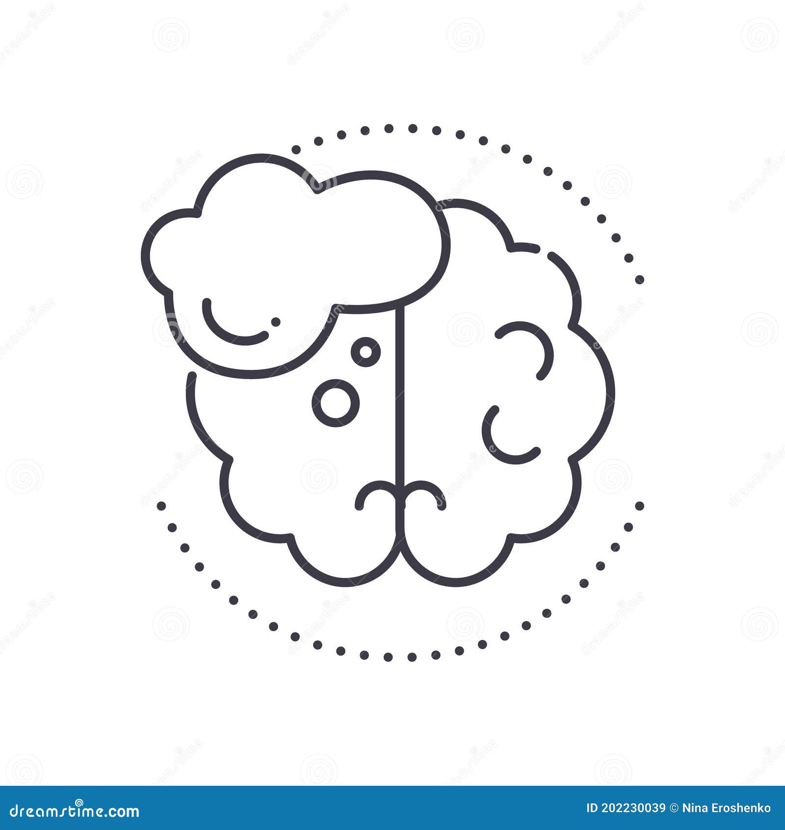 Thinking Process Icon, Linear Isolated Illustration, Thin Line Vector ...