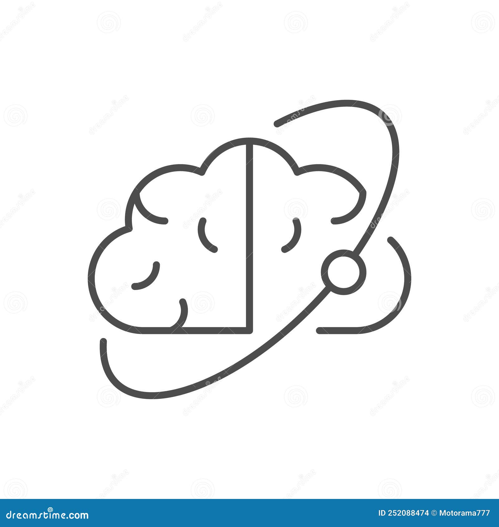 Thinking Process Line Outline Icon Stock Vector - Illustration of ...