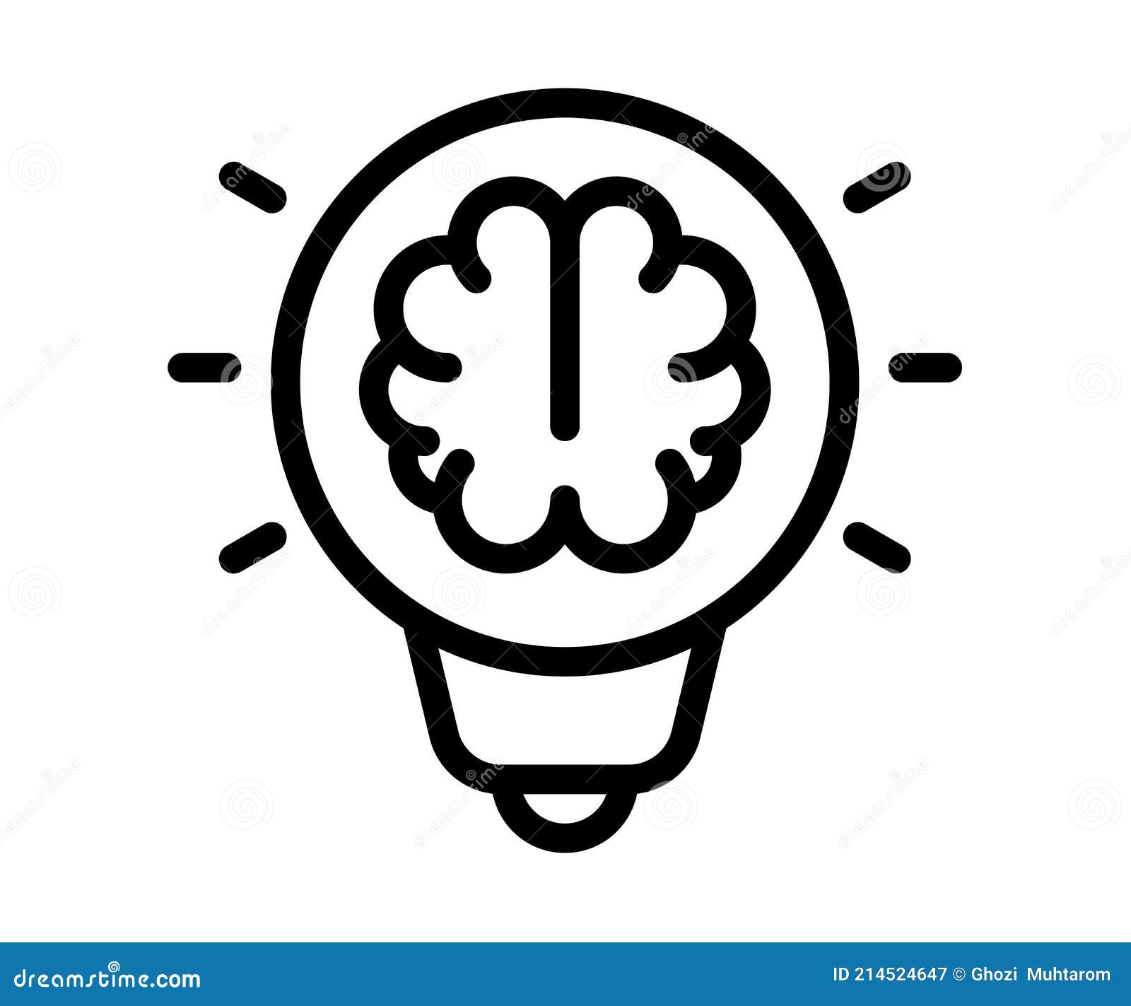 Thinking Process Thought Single Isolated Icon with Outline Style Black ...