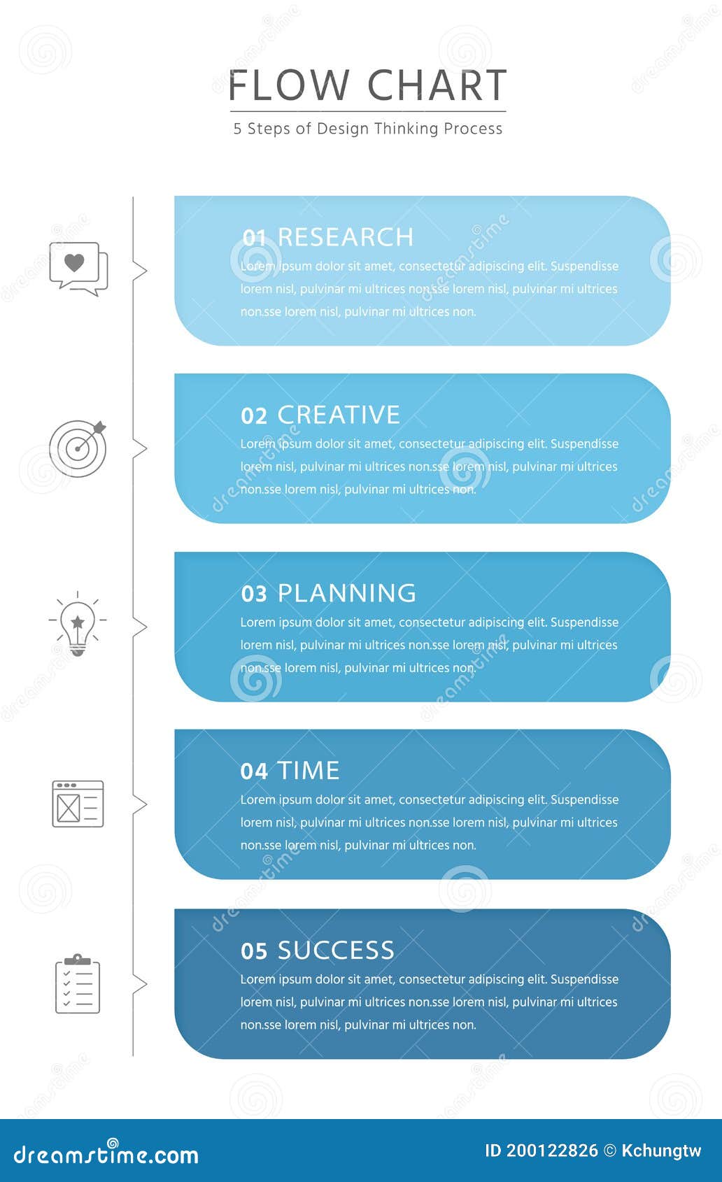 Thinking Process in Vertical Flow Stock Vector - Illustration of flow ...