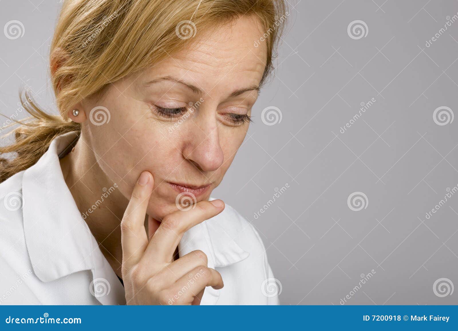 Thinking Professional Woman Stock Photo - Image of technician, coat ...