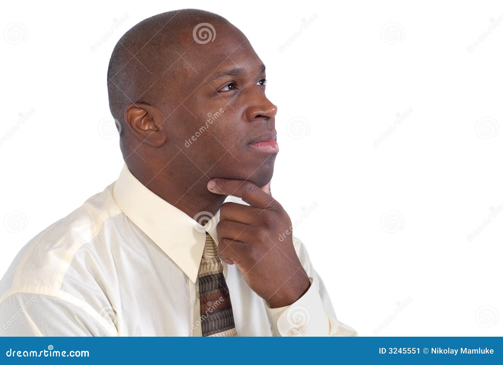 Thinking in profile stock image. Image of corporate, motivated - 3245551