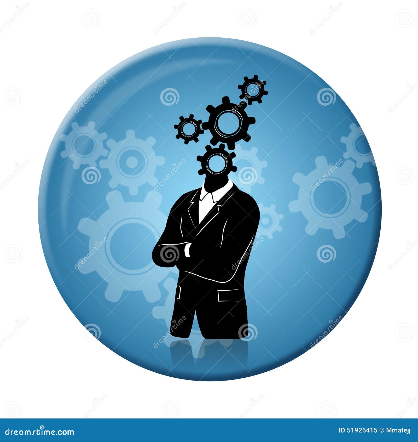 Thinking, Progress and Idea Badge Stock Illustration - Illustration of ...