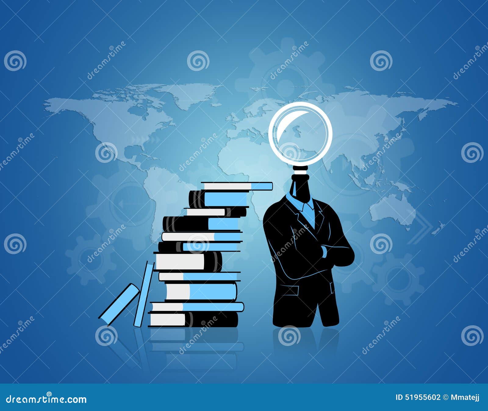 Thinking Progress, Searching for Idea Stock Illustration - Illustration ...